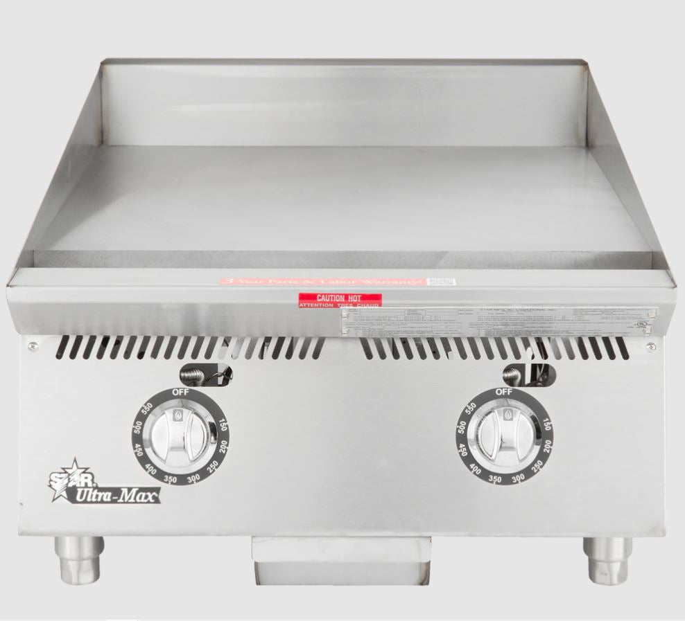 624MF Griddle ng 24" L X 27-3/4" D 15-1/2" H X 1" thick Star steel ...