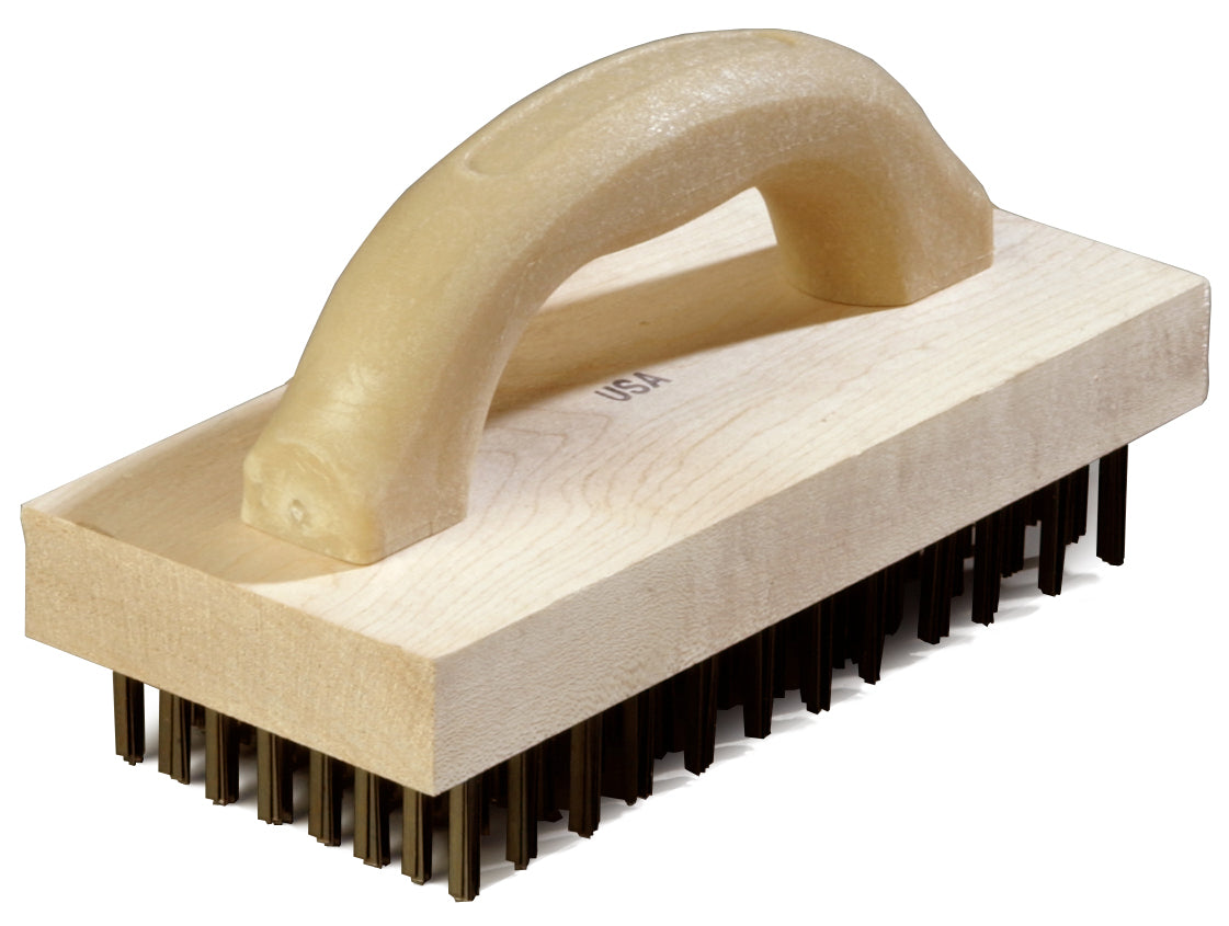 Carlisle 4067600 Wooden Butcher Block Brush with Handle 9" x 4" – Jean ...