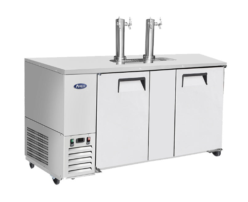 Atosa MKC68GR Stainless Steel 2-Section 2 Solid Door 2 Dual Tap Direct ...