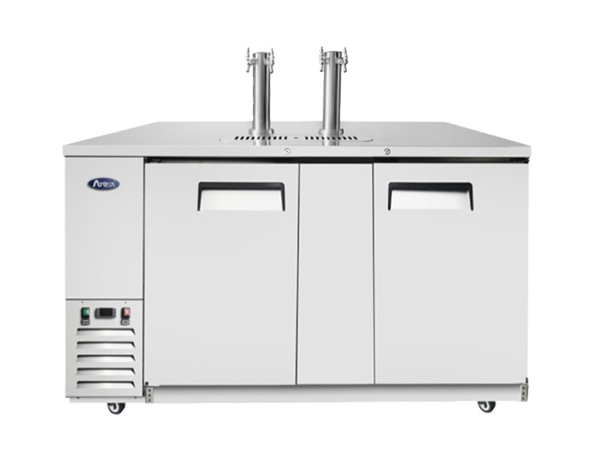 Atosa MKC68GR Stainless Steel 2-Section 2 Solid Door 2 Dual Tap Direct ...