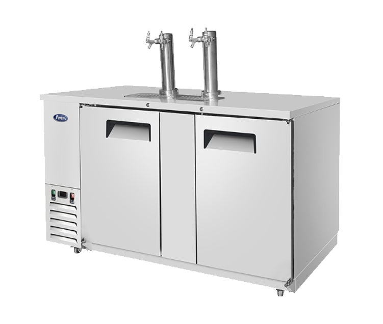 Atosa MKC68GR Stainless Steel 2-Section 2 Solid Door 2 Dual Tap Direct ...