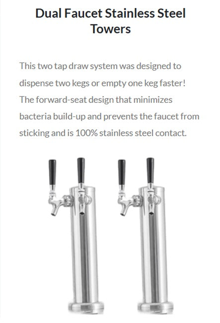 Atosa MKC68GR Stainless Steel 2-Section 2 Solid Door 2 Dual Tap Direct ...