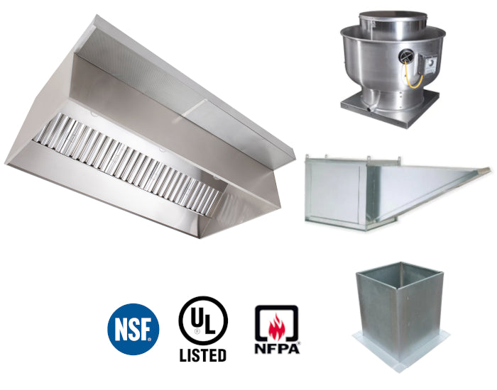 EconAir ECONVH13-PFF KIT 13' Canopy Vent Hood with Plenum, Exhaust Fan ...