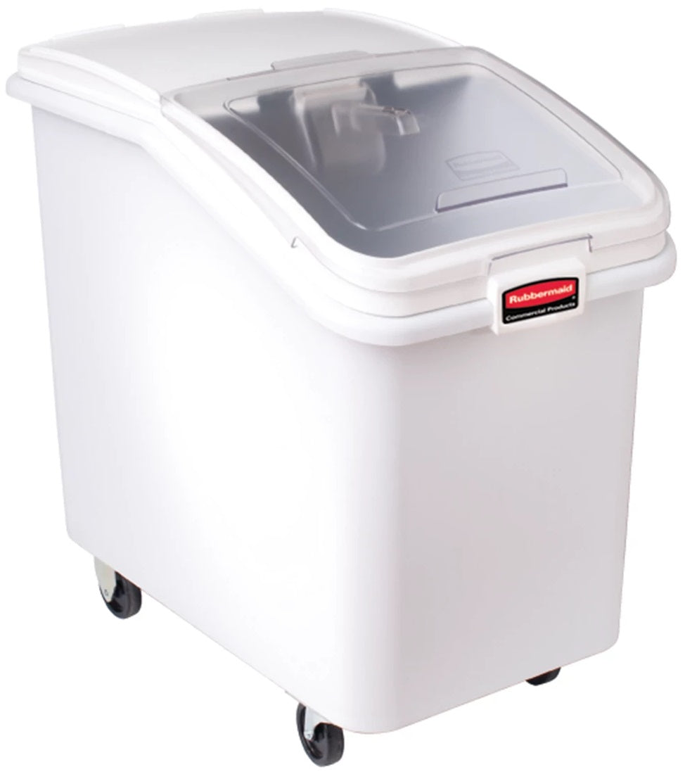Rubbermaid FG360388WHT ProSave Mobile Slant Front Ingredient Bin with ...