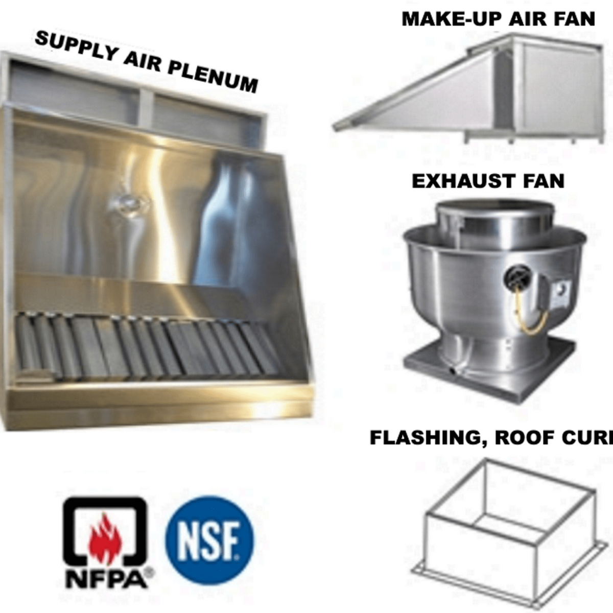 JRSVHSP4-PFF - Exhaust Vent Hood - 4' Shallow Front System (Plenum ...