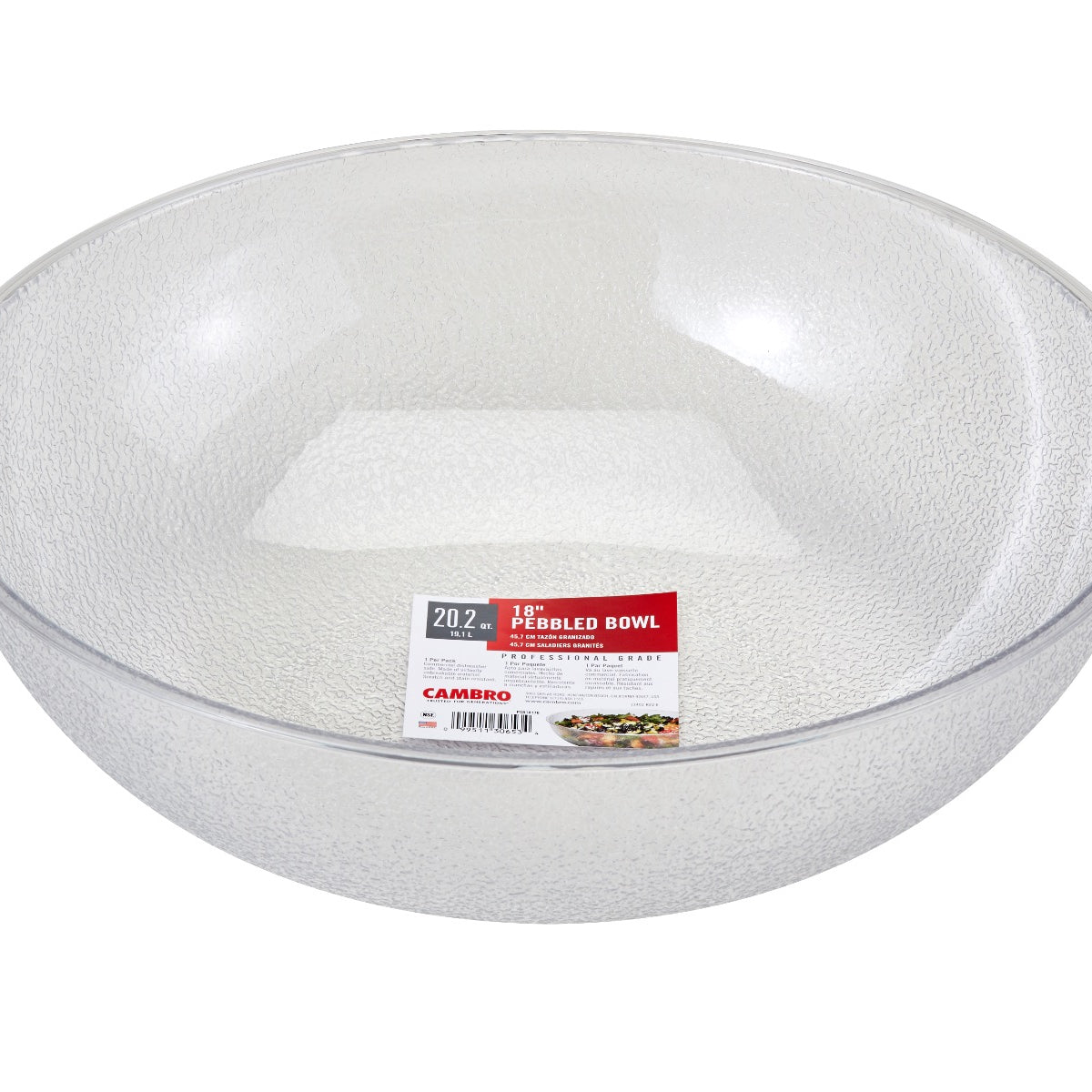 Cambro PSB18176 Camwear Polycarbonate Round Pebbled Serving/Salad Bowl ...