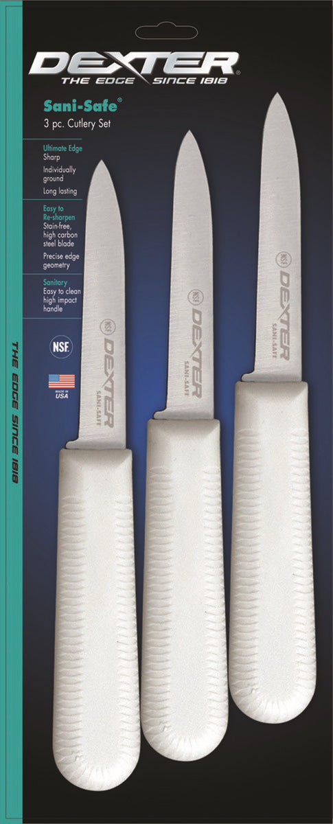 Dexter-Russell 15383 Sani-Safe Cook's Style Paring Knife Set with 3-1 ...