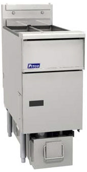 Pitco SE14TS-1FD-SSTC Split Pot Elec Fryer w/T-Stat Ctrl & Filter ...